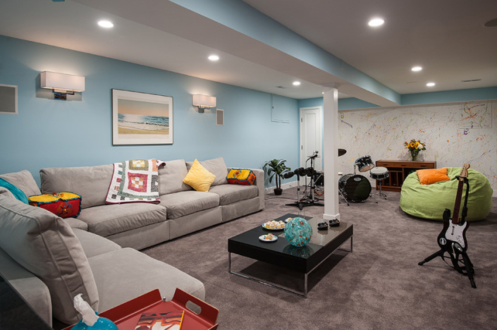 Basement Family Fun Space - Remodeling Northern VA